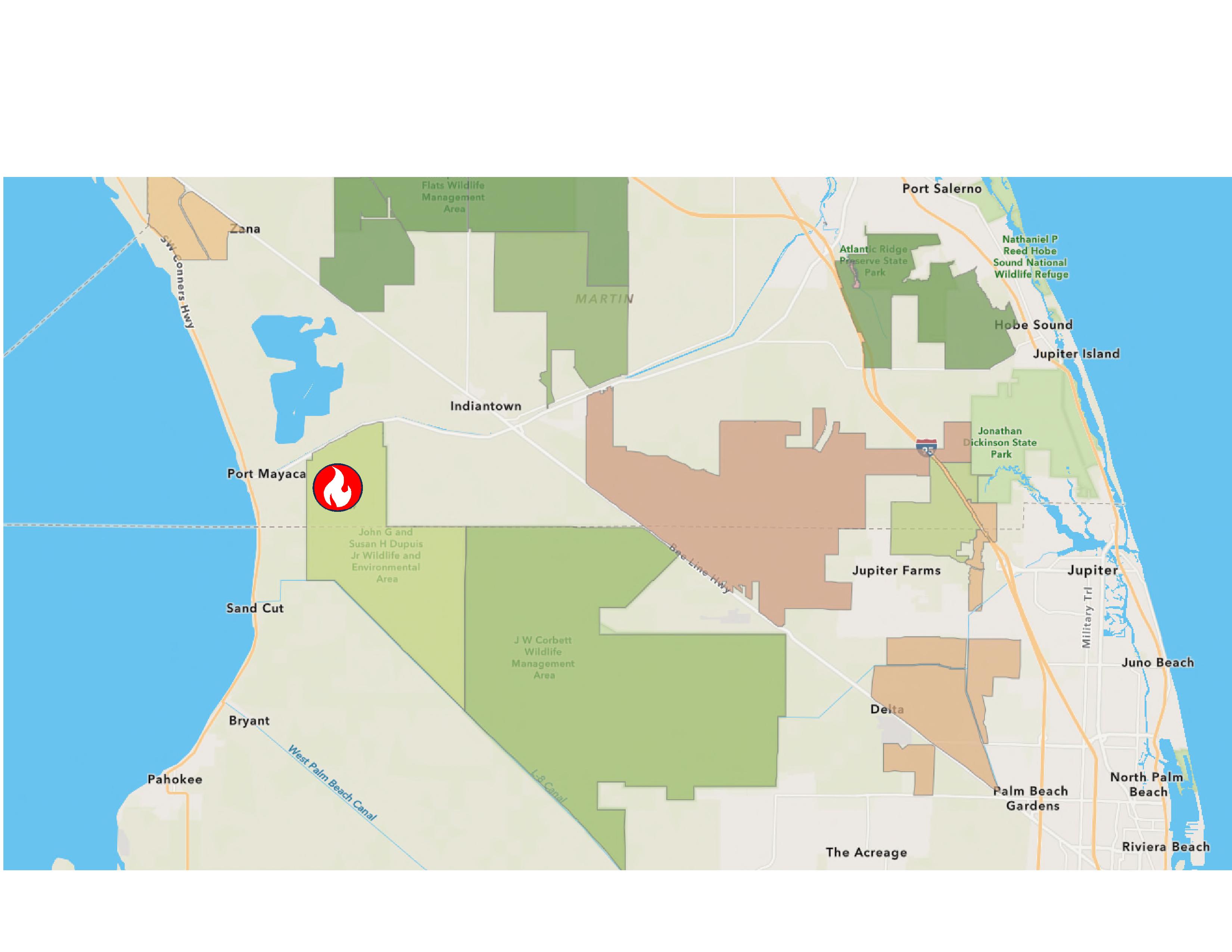 Martin Dupuis RX Burn Notice Map | South Florida Water Management District